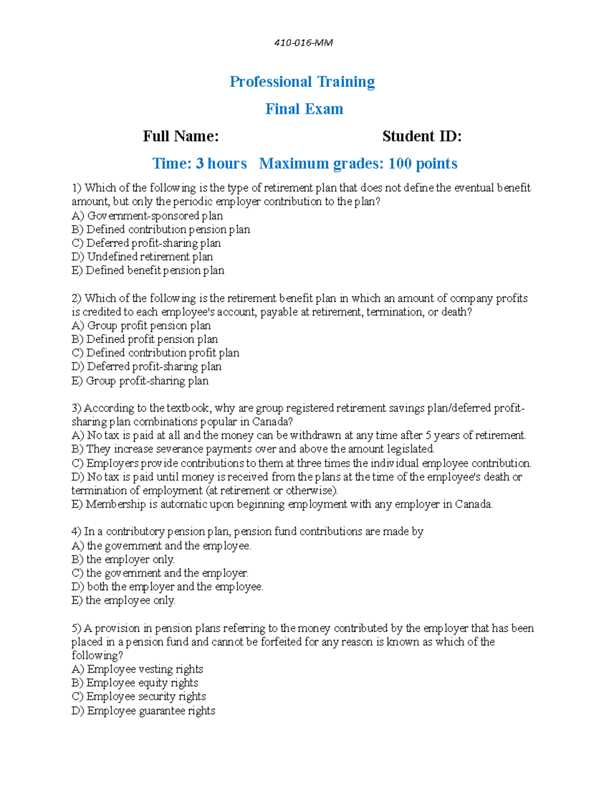 Final Exam Study Guide for Professional Training: Key Concepts & Tips ...