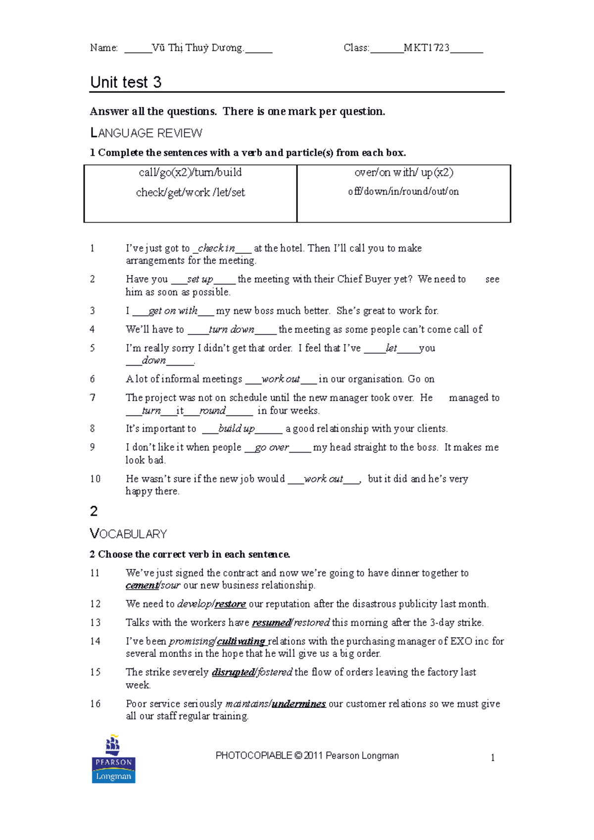 Unit-test-3 - bhjjk, jhkbhj - Name: Vũ Thị Thuỳ Dương. Class:MKT1723 ...