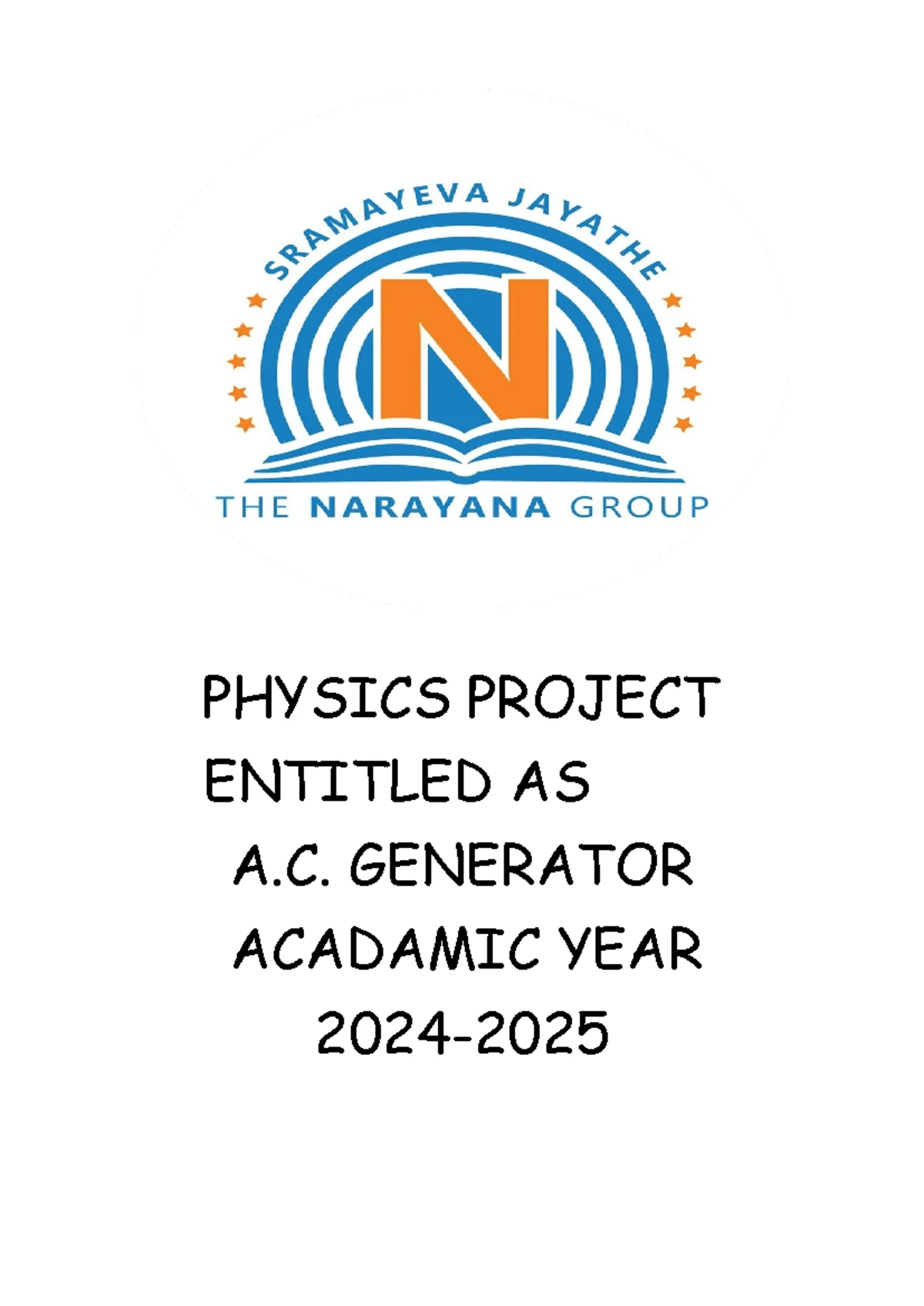 Physics Project Nivas siva - PHYSICS PROJECT ENTITLED AS A. GENERATOR ...