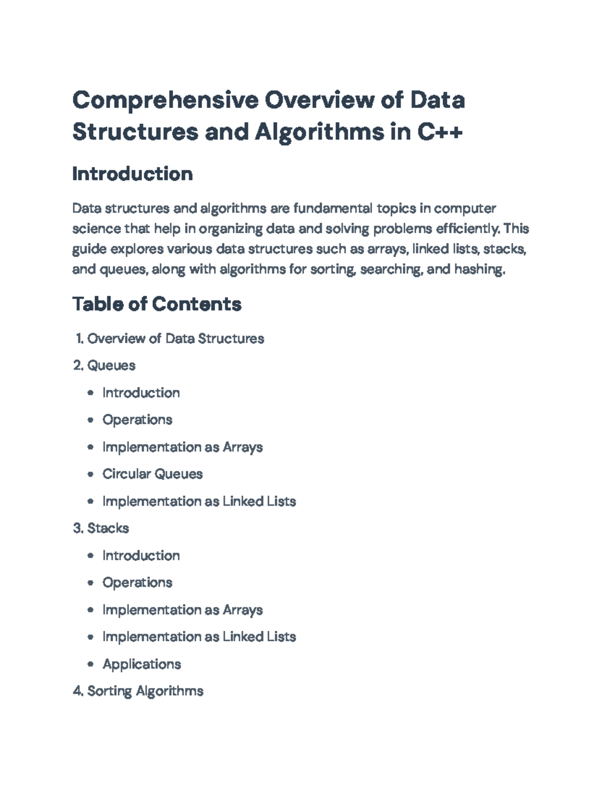 C++ Data Structures & Algorithms: A Comprehensive Final Guide - Studocu