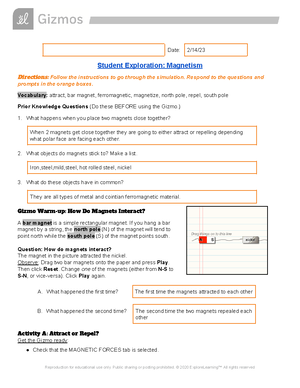 Distance vs Time Graphs - Name: Date: Student Exploration: Distance ...