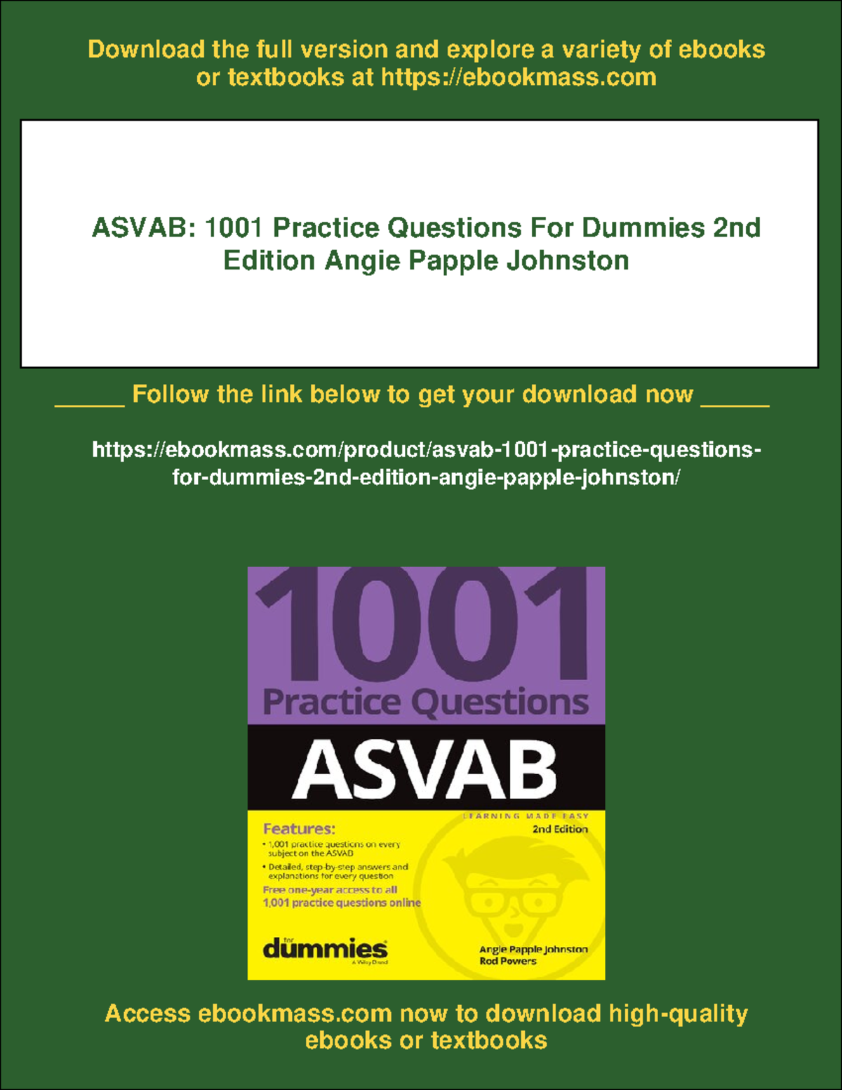 ASVAB: 1001 Practice Questions For Dummies - 2nd Edition Guide - Studocu