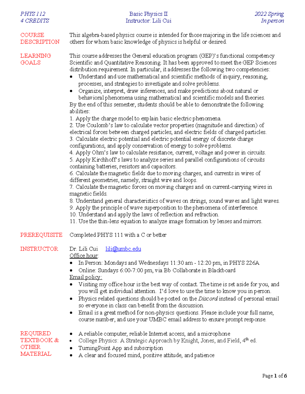 PHYS 112 Spring 2022 - Comprehensive Study Guide - Studocu