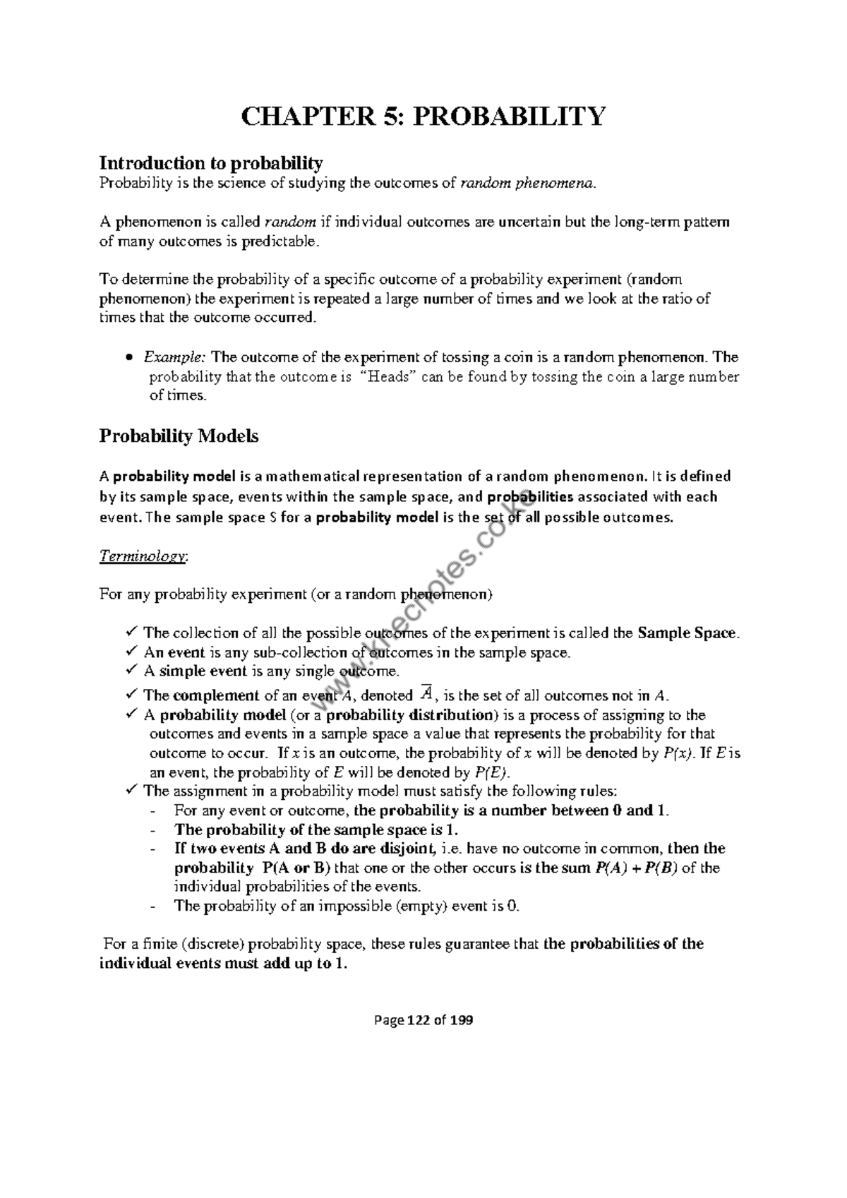 5 Probability - Lecture Notes on Random Phenomena and Models - Studocu