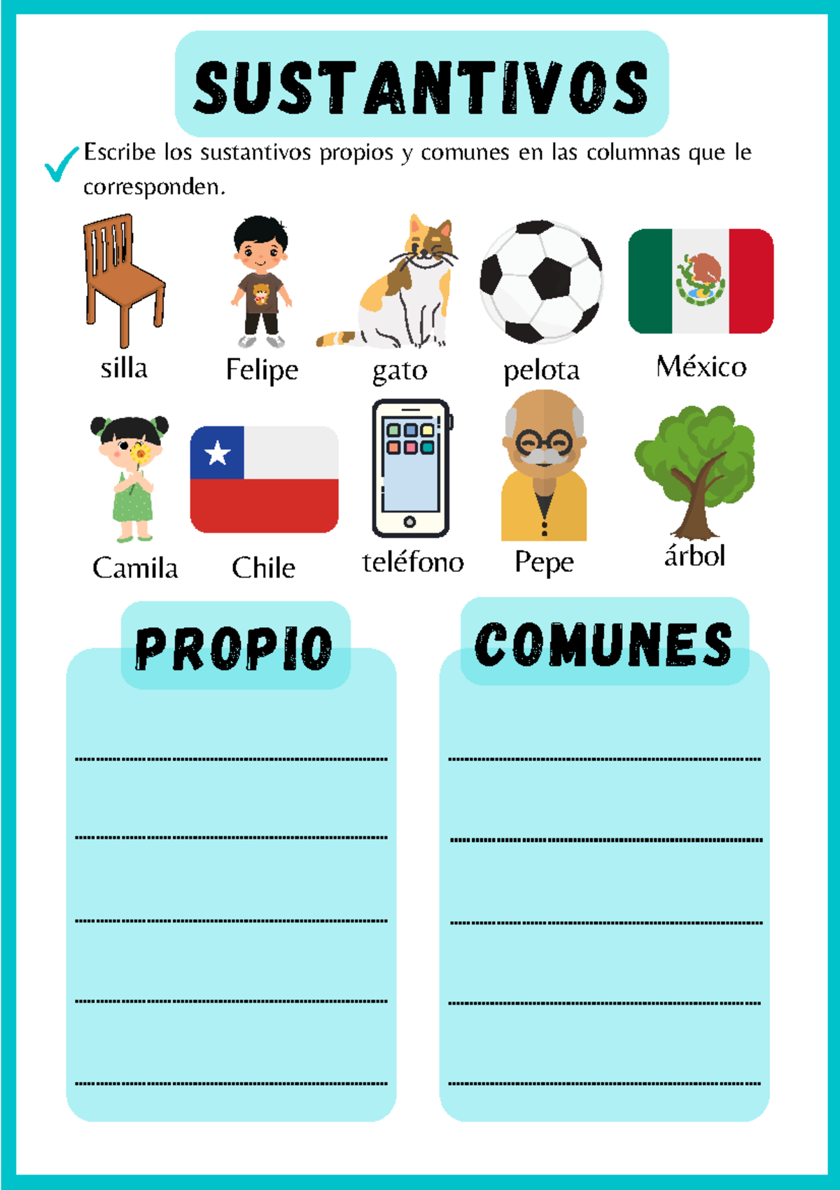 Sustantivos Comunes Y Propios Sustantivos Comunes Propios Individuales