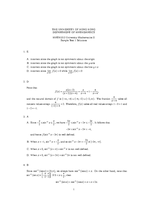Math1013 - HKU - Studocu