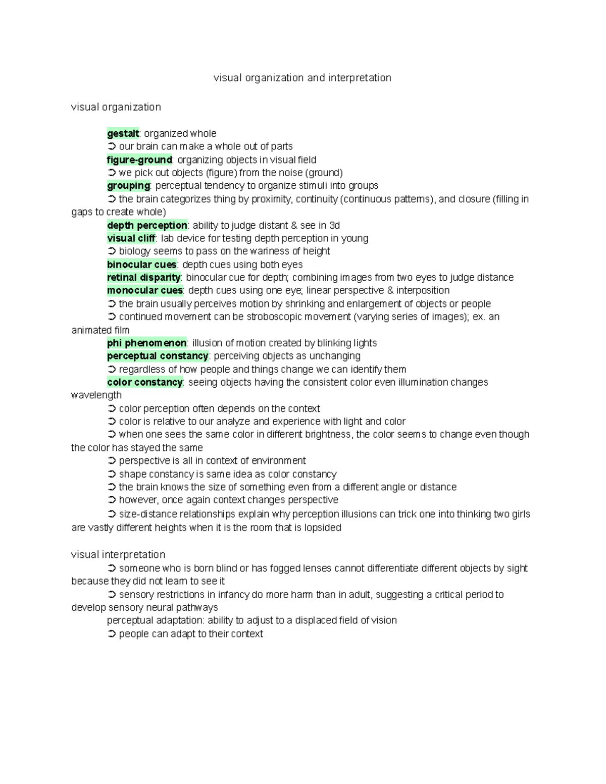 Visual interpretation - visual organization and interpretation visual ...