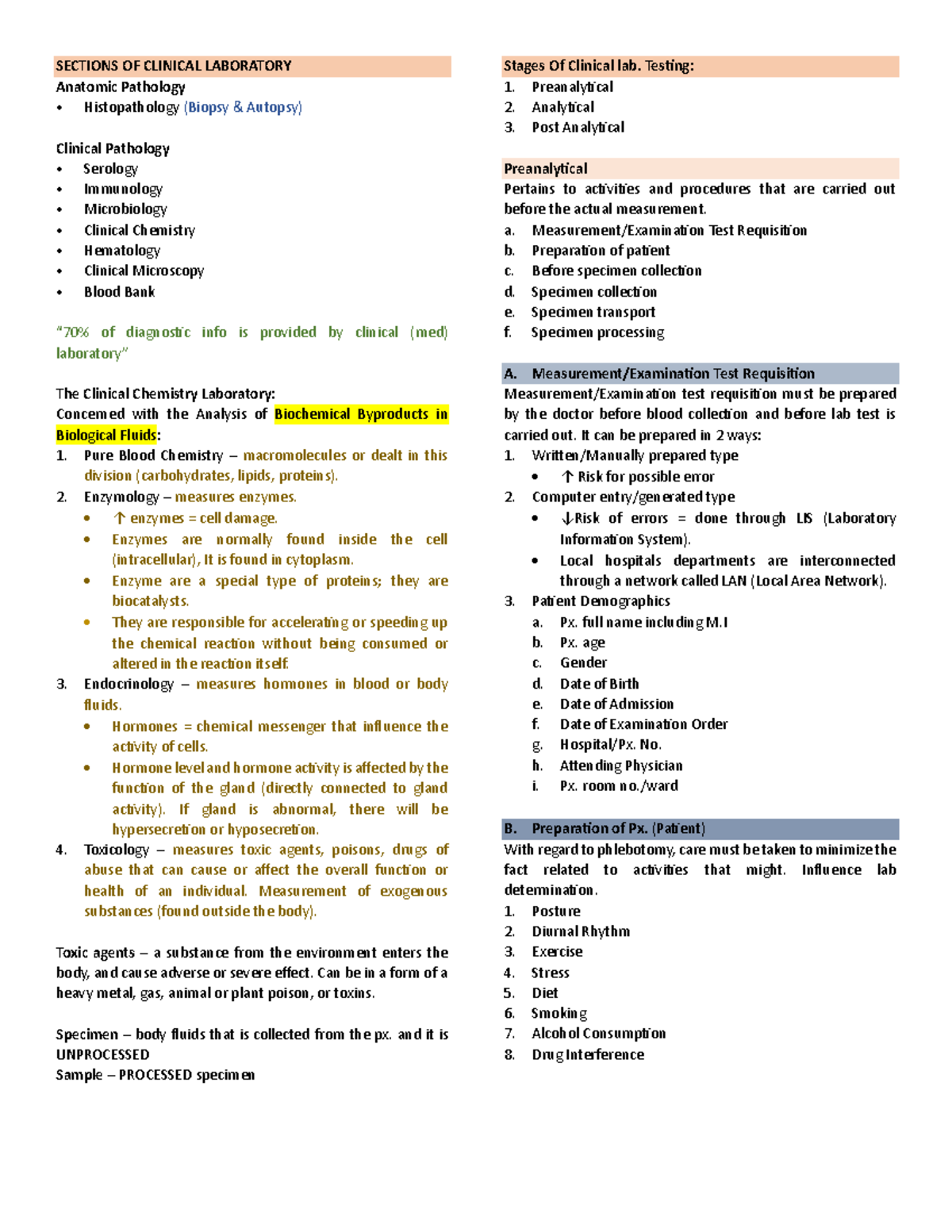 Introduction to Clinical Chemistry: Lab Testing Principles and ...