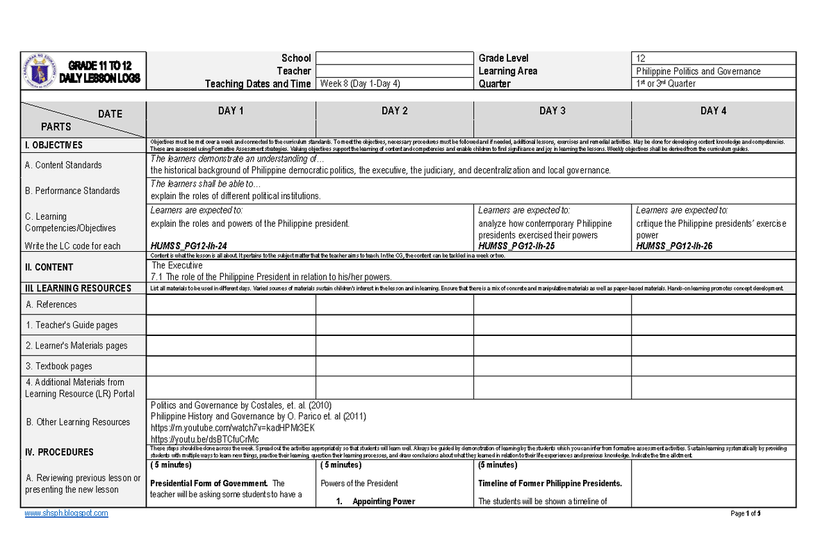 PPG Week h - The Executive - School Grade Level 12 Teacher Learning ...