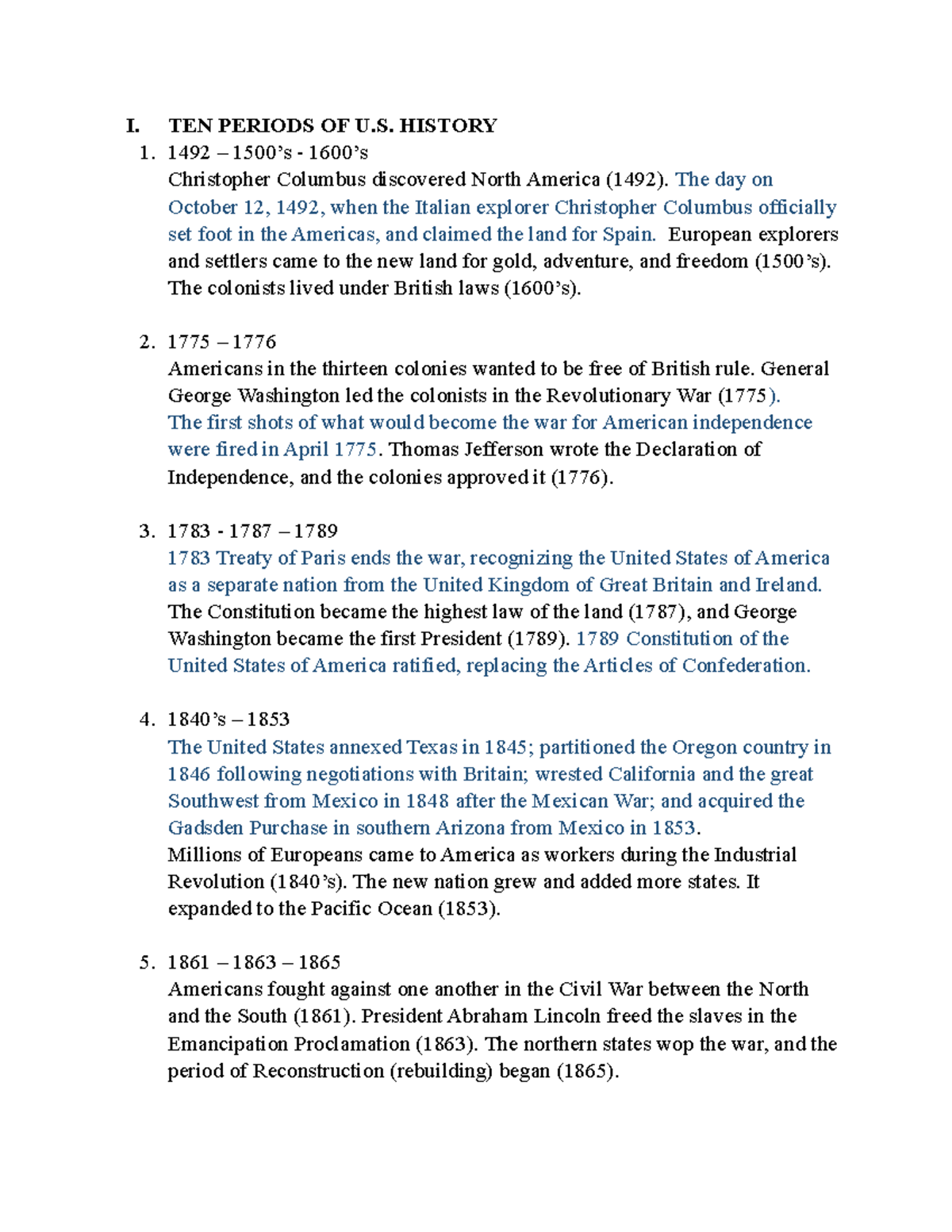 American Culture: Key Events in U.S. History (1492-1877) - Studocu