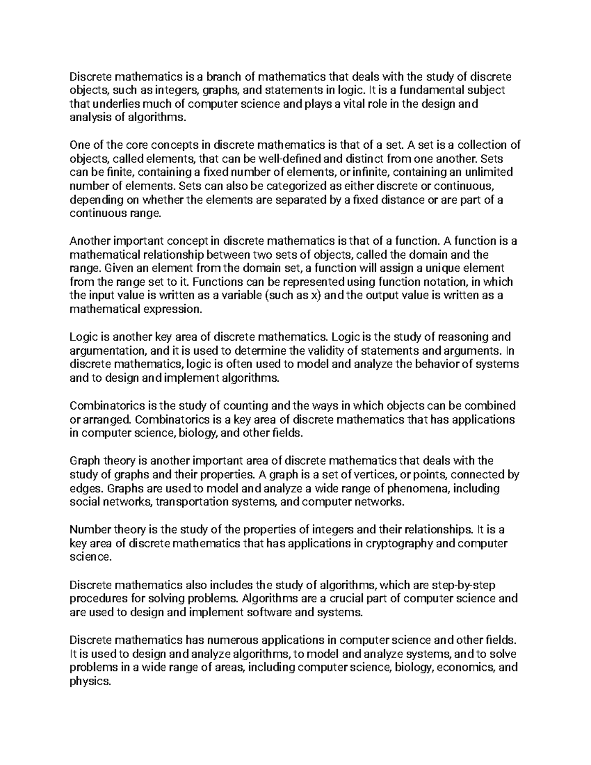 Discrete Math Notes: Key Concepts and Applications for CS - Studocu