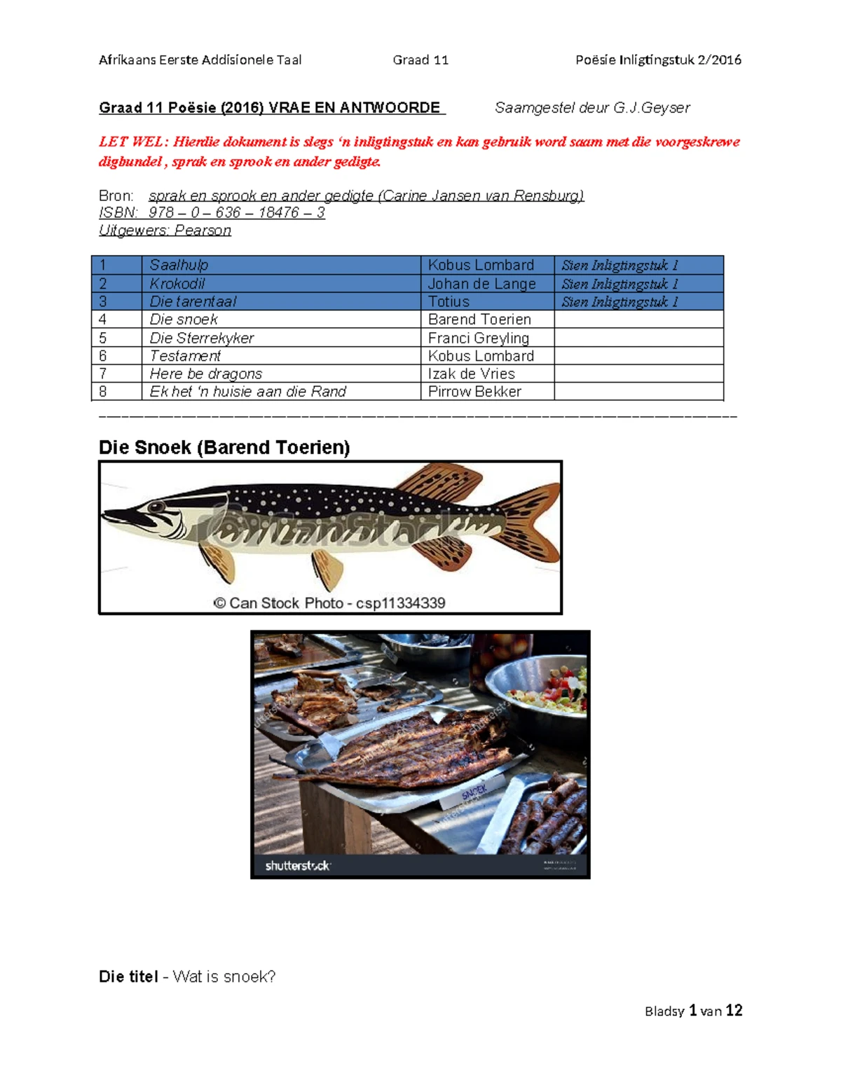 Sterrekyker - Notas - Analysis of poem - Sterrekyker - Franci Greyling ...