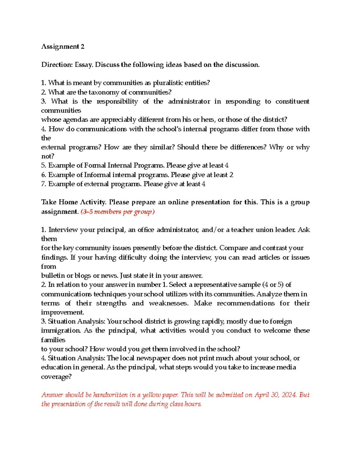 PRED 0623 Assignment 2 - Assignment 2 Direction: Essay. Discuss the ...