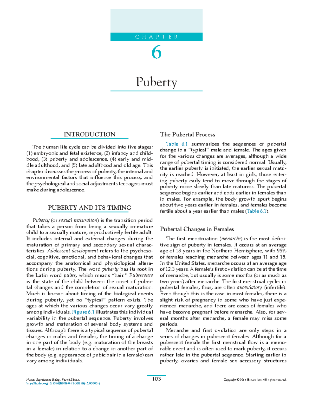 Chapter 6: Puberty and Its Physiological Changes in Human Reproductive ...