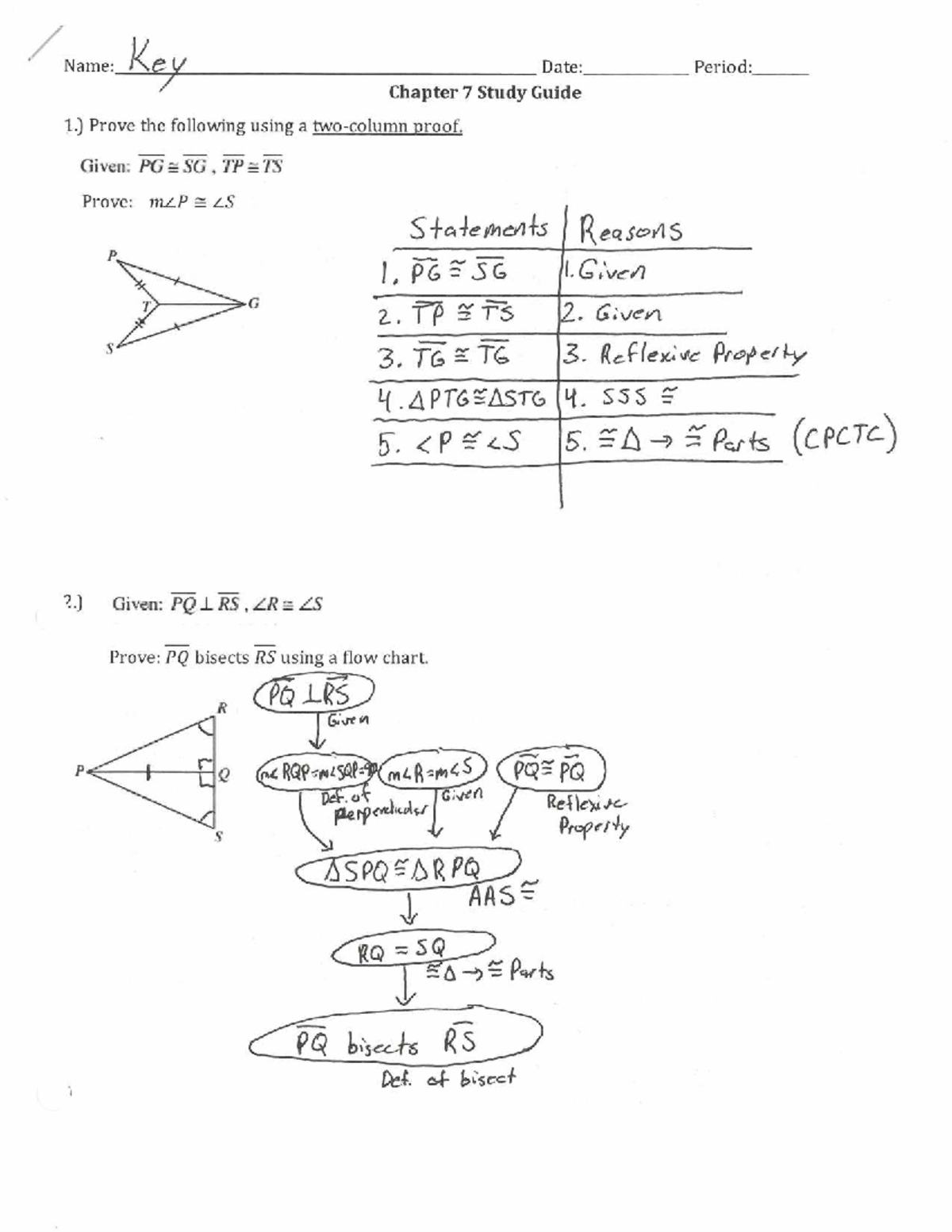CPM Geo Ch 7 Study Guide KEY: Proofs, Calculations, and Concepts - Studocu