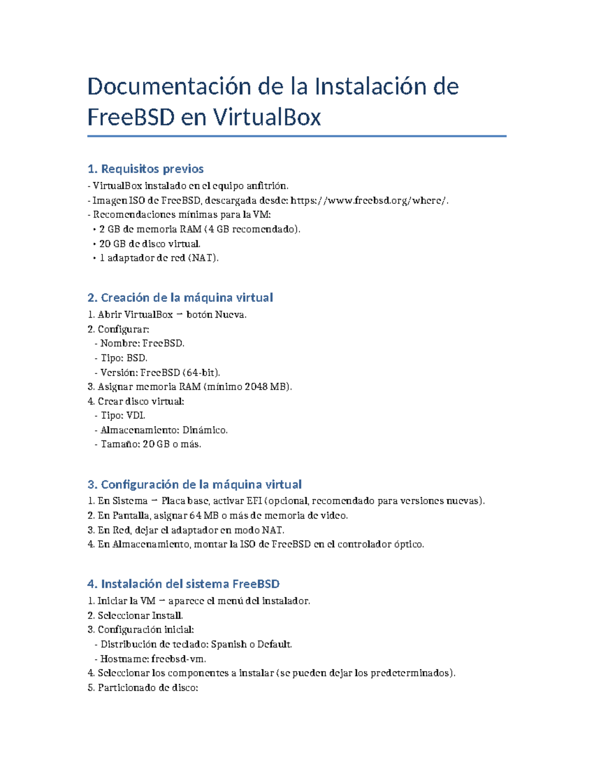 Instalación de FreeBSD en VirtualBox - Guía Completa - Studocu