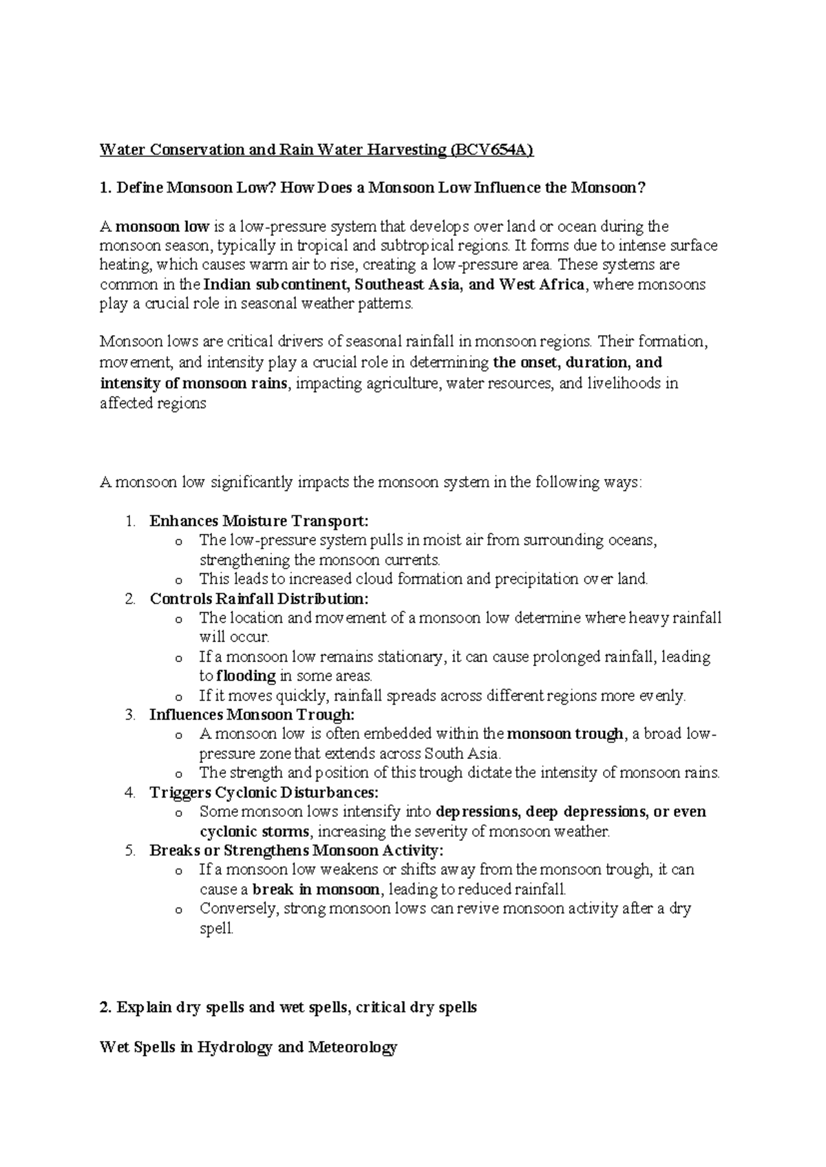 Water conservation notes and rainwater harvesting techniques (BCV654A ...