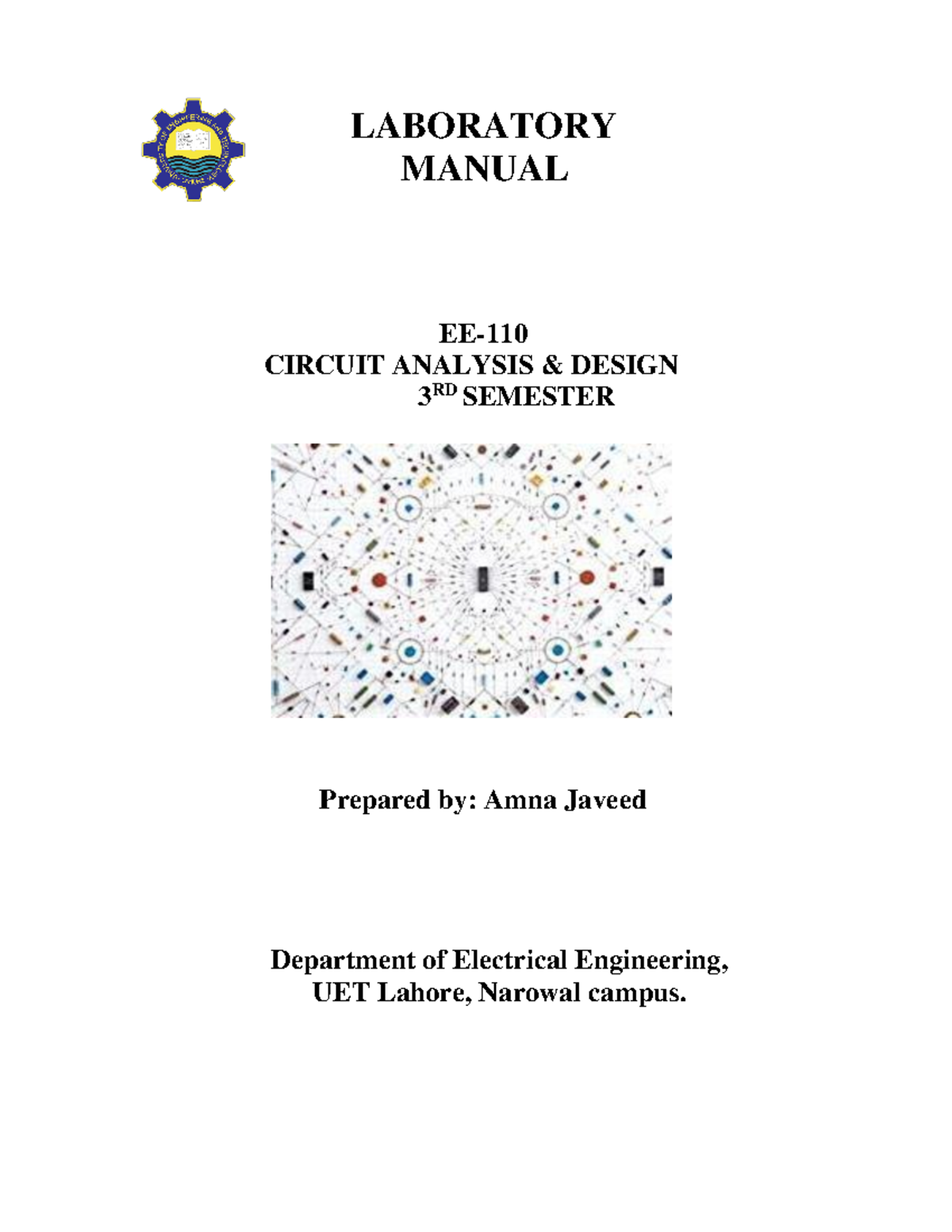 EE 110 Laboratory Manual: Circuit Analysis & Design (3rd Sem) - Studocu