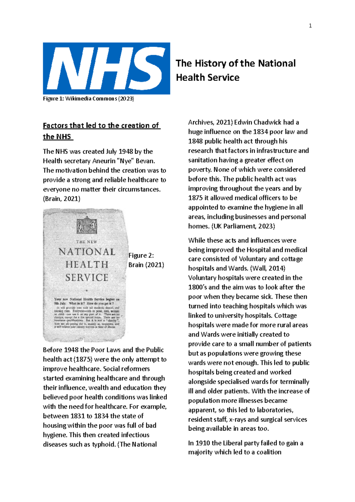 Unit 6 history the NHS - The History of the National Health Service ...