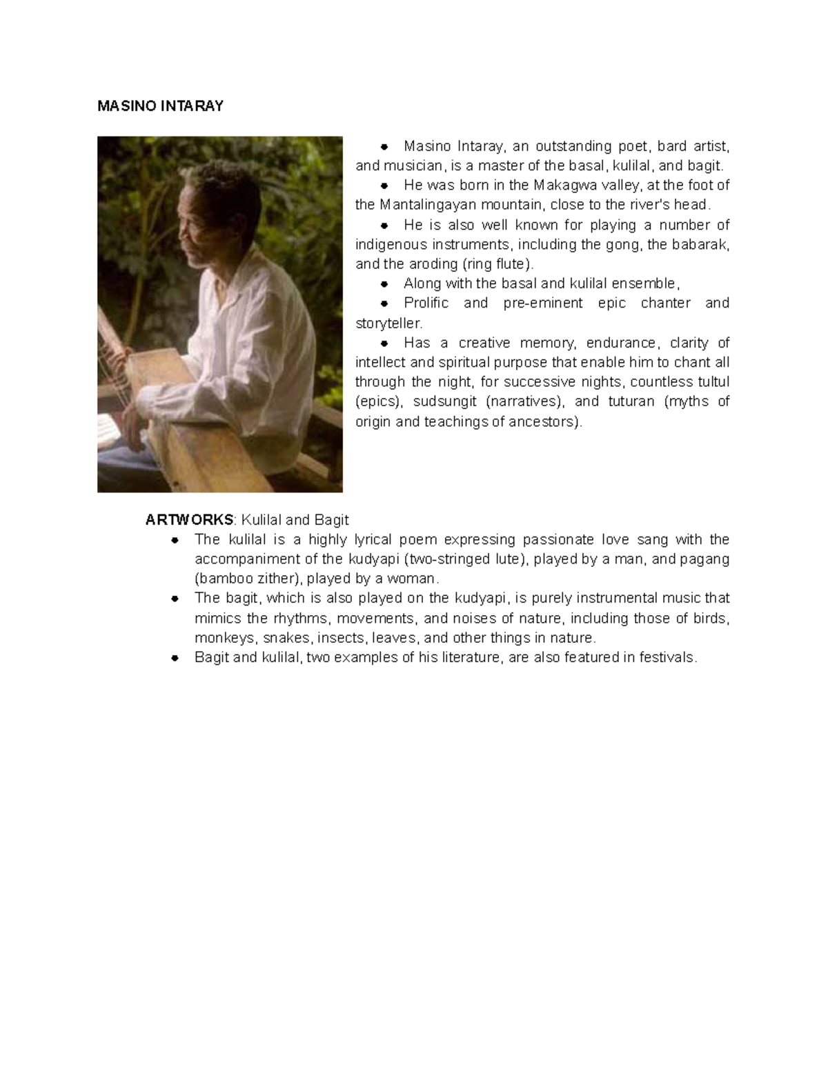 Filipino Artists: Masino Intaray, Federico Caballero, & Teofilo Garcia ...