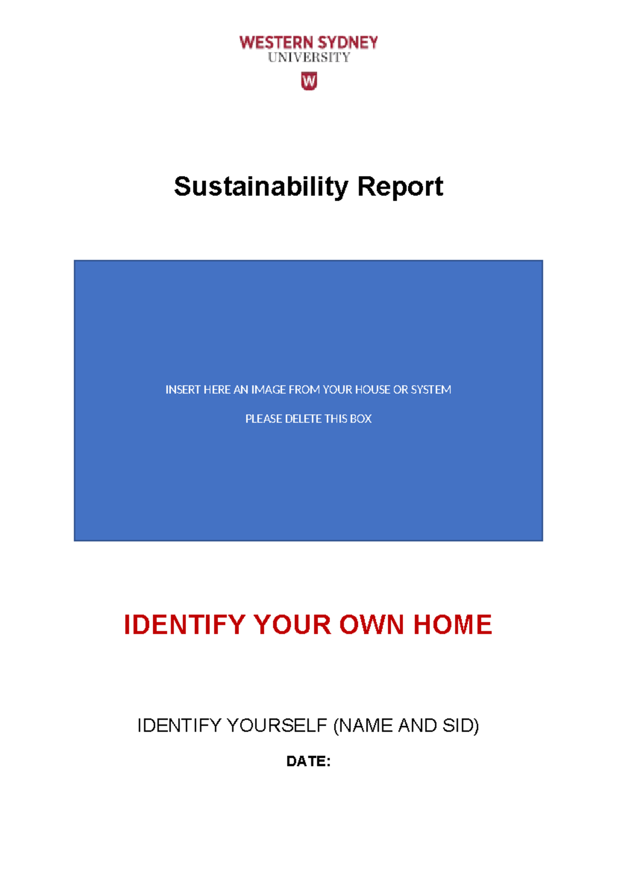 Sustainability Report Template - EBD Spring 2024 - [Your Name and SID ...
