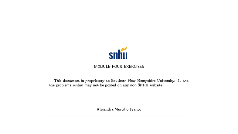 Module 4 Exercises: Solutions and Steps for SNHU Course - Studocu