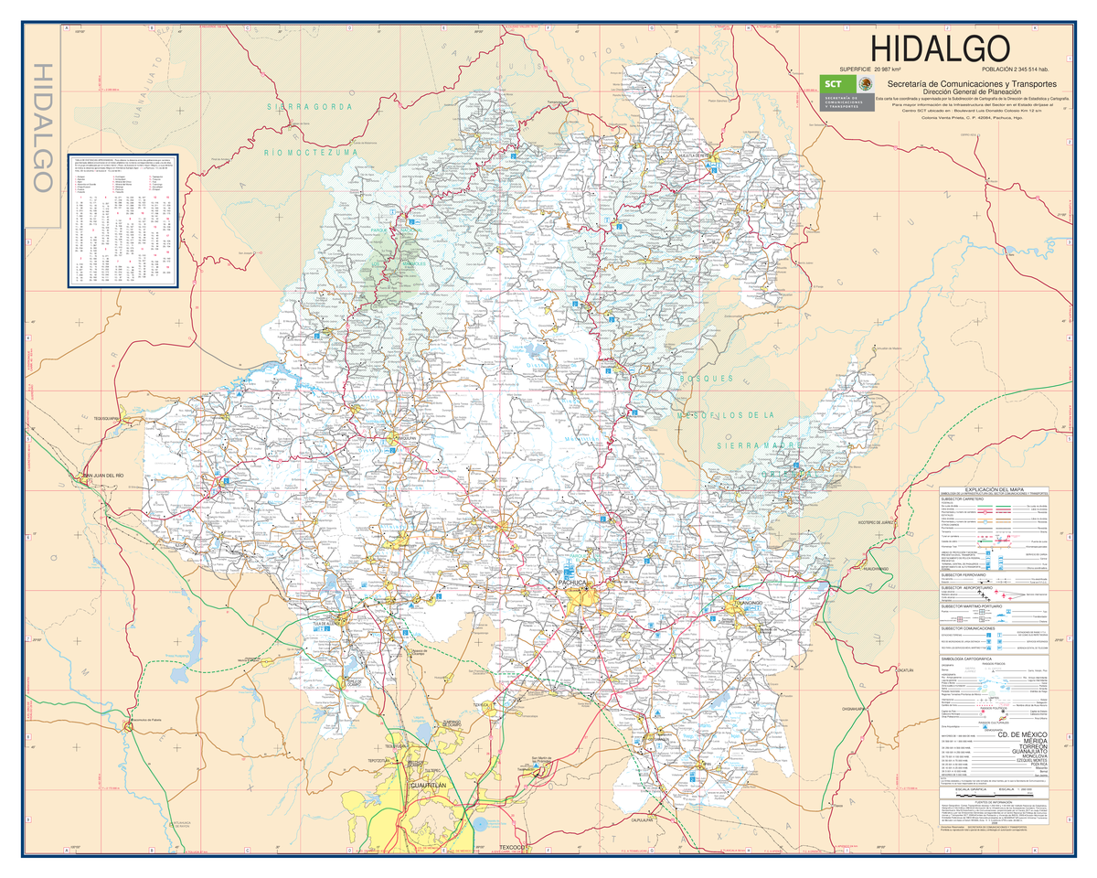 HGO 72 km E: Mapa Carretero de la SCT en Hidalgo - Studocu