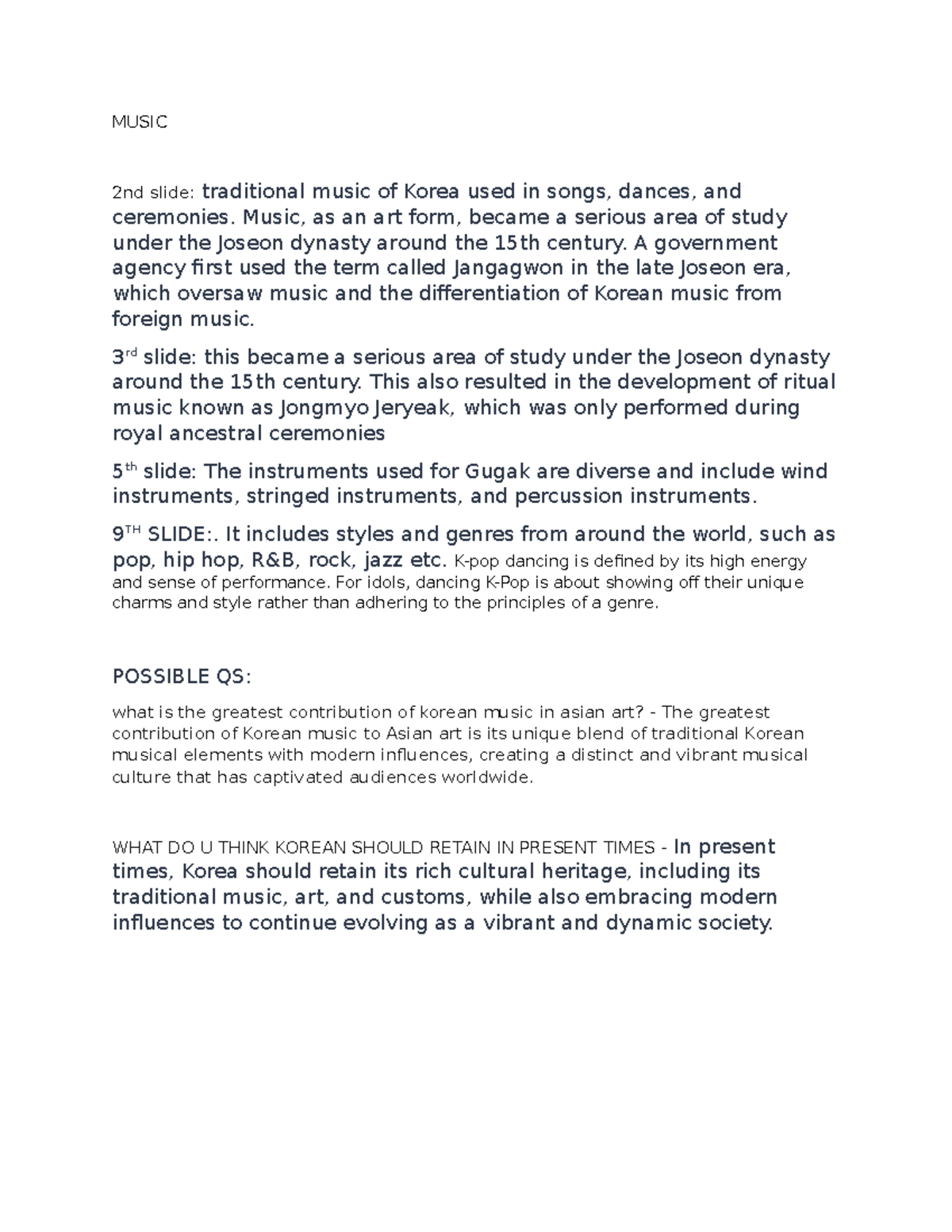 Music and Its Role in Globalization: A Study of Korean Influences - Studocu