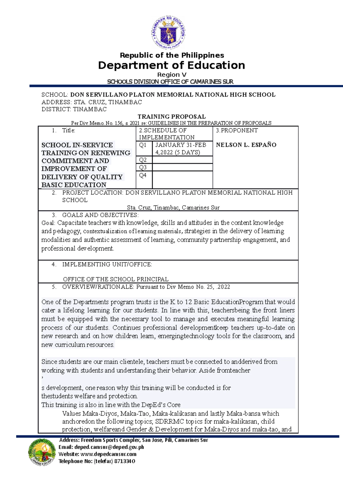Perdev Curriculum Guide for Grade 11/12: Core Subject Overview - Studocu