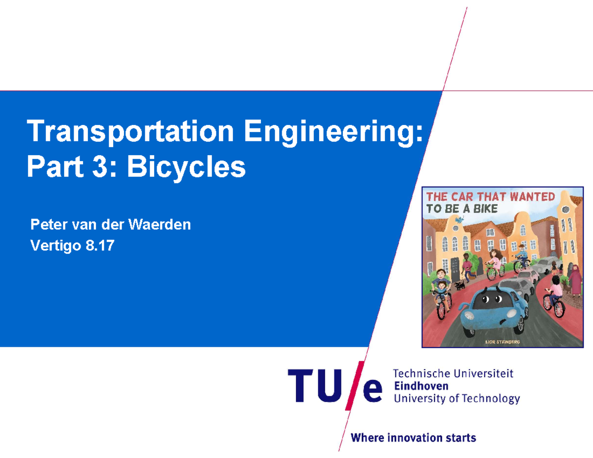Transportation Engineering 2023-2024: Part 3 - Bicycles Analysis ...