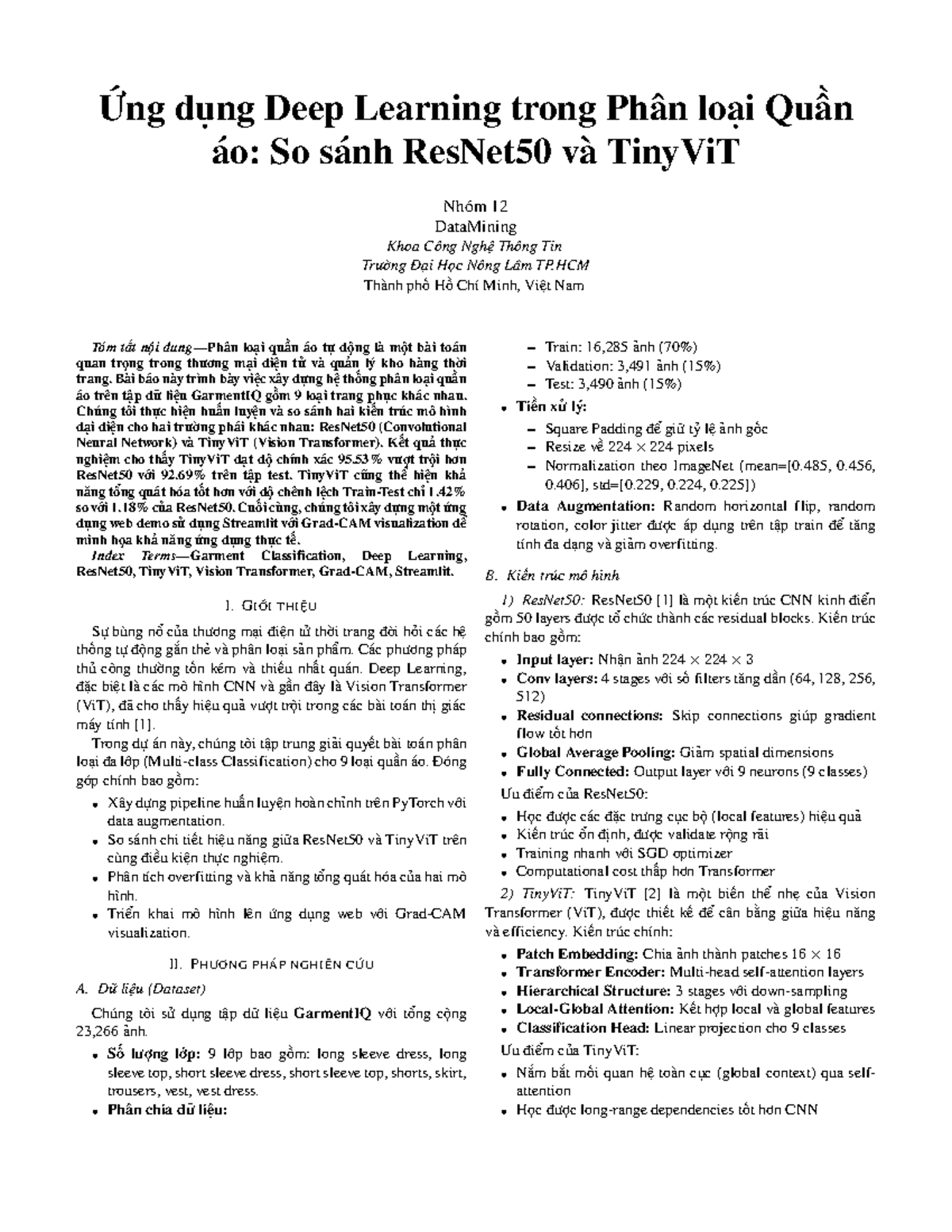Phân loại Sản Phẩm Thời Trang Bằng Deep Learning: So Sánh ResNet50 ...
