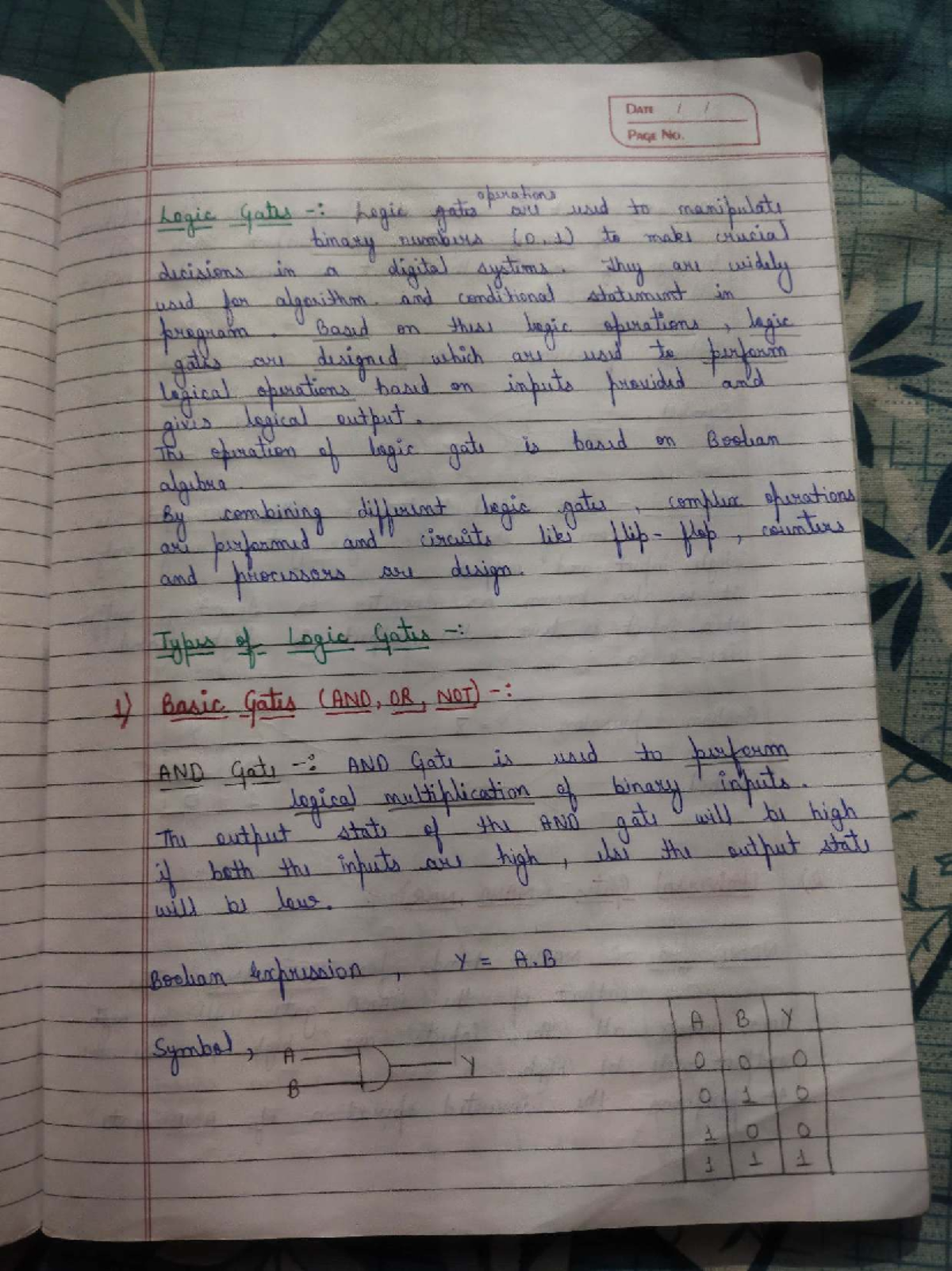 Basic Logic Gates - Handwritten Notes (Course Code: LOG101) - Studocu