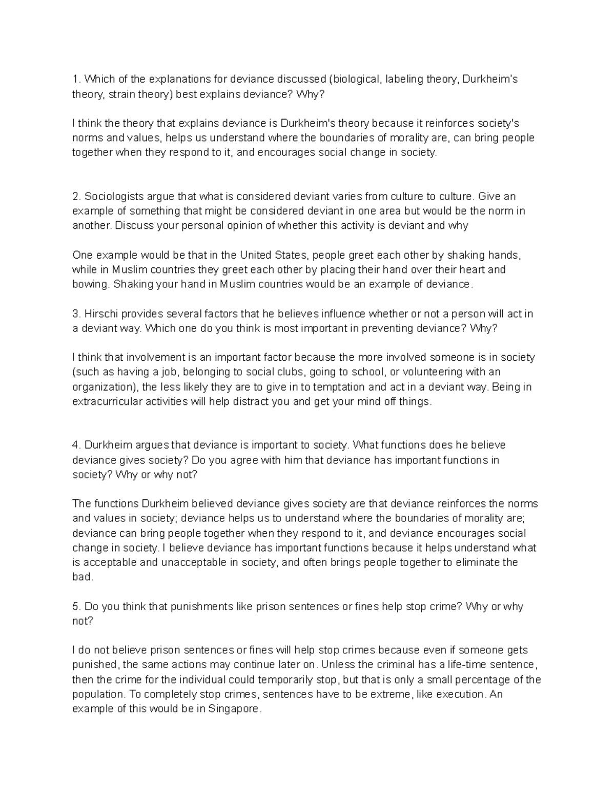 Sociology 101: Understanding Deviance Theories and Their Impacts - Studocu