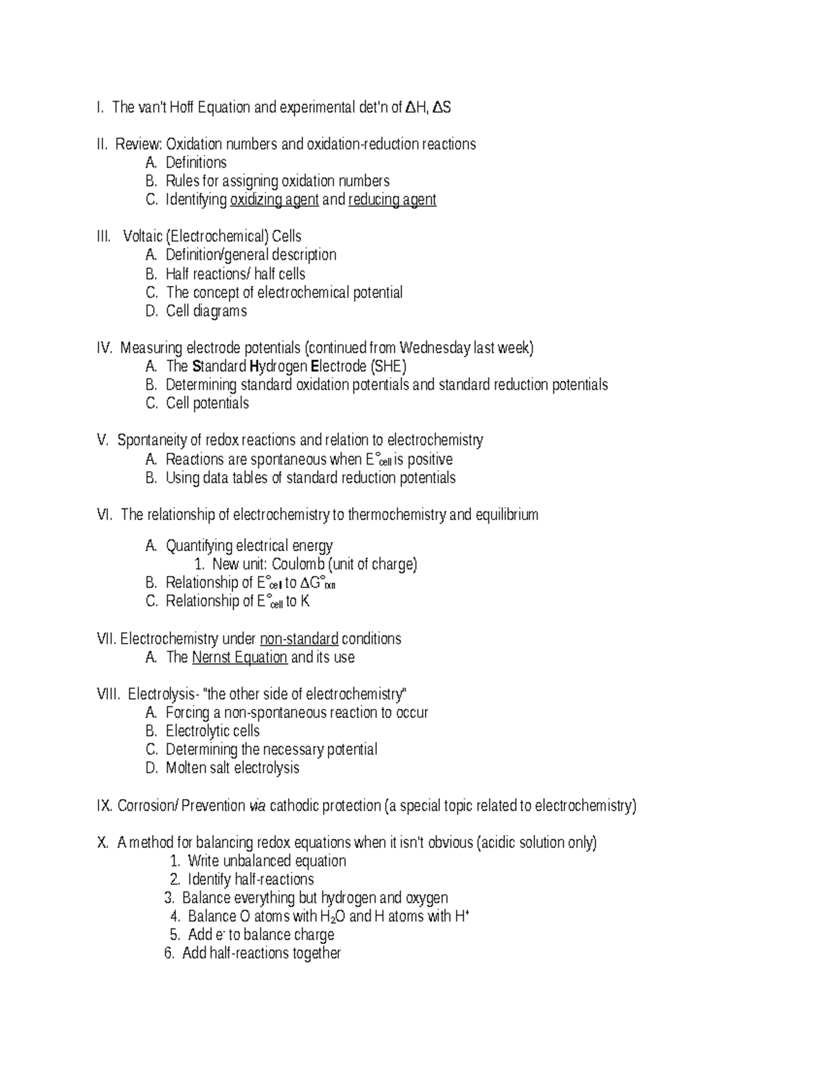 Electrochemistry & Redox Reactions - Lecture Notes (CHEM 101) - Studocu