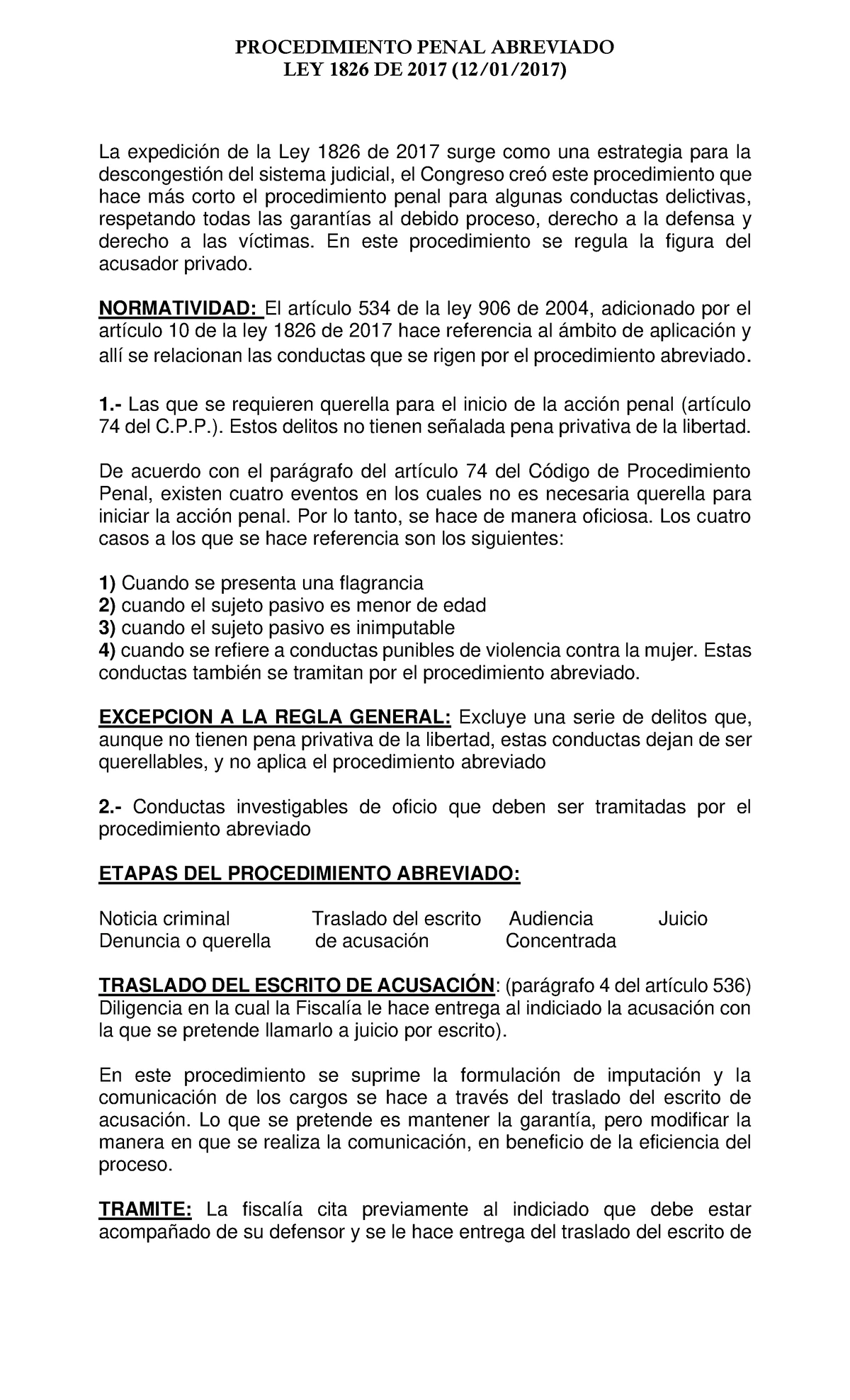 Audiencia Concentrada - Ley 1826 de 2017 - El juez previamente verifica que sea competente y que ...
