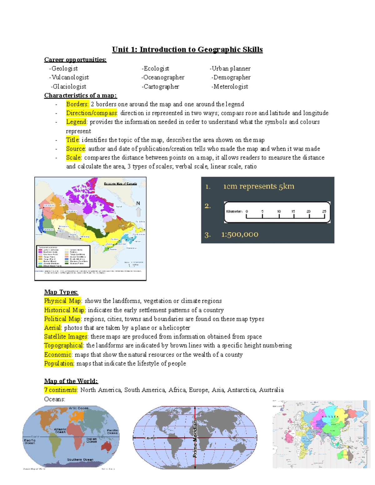 Geography 101: Exam Study Notes on Maps, Climate, and Resources - Studocu