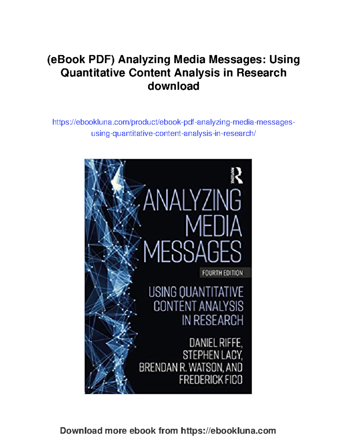 Analyzing Media Messages: Quantitative Content Analysis in Research ...