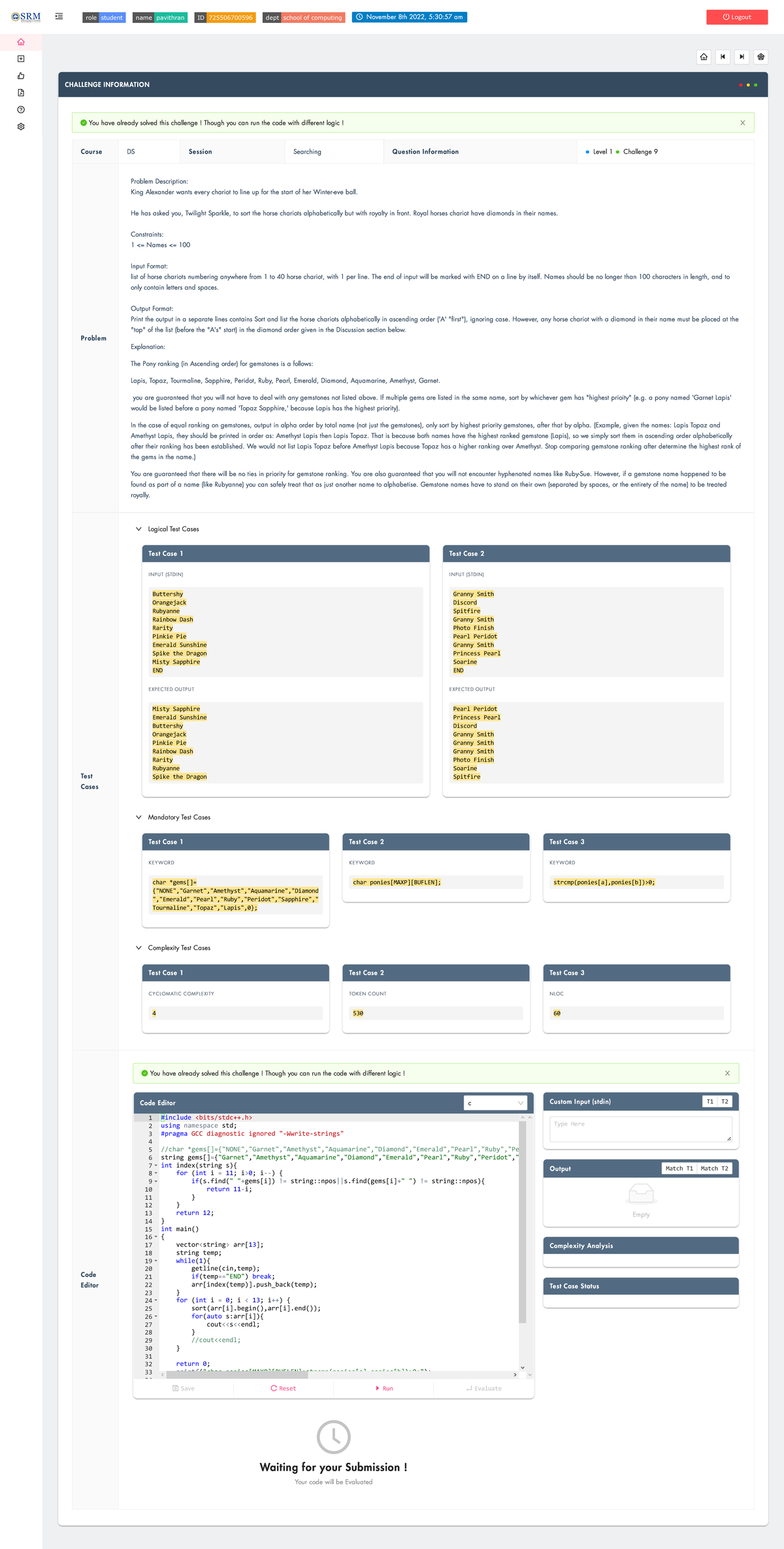SRM KTR ET - 2021 - 259 - DS Level 1 Challenge 9 Solution Notes - Studocu