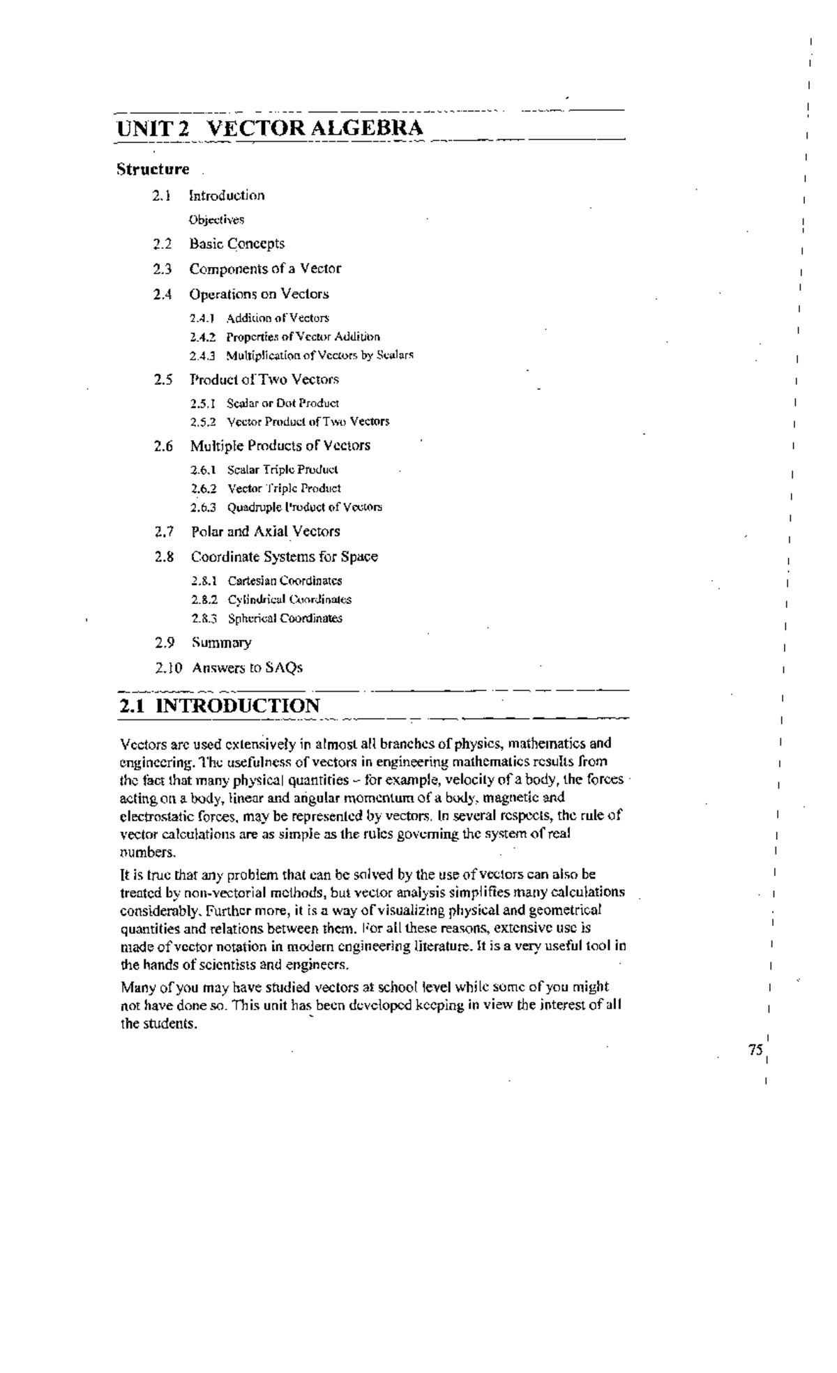 UNIT 2: VECTOR ALGEBRA - CONCEPTS AND OPERATIONS - Studocu