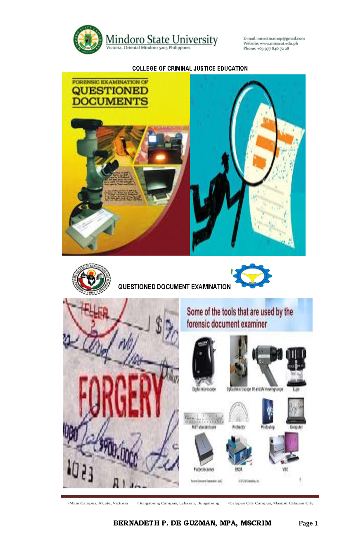 Forensic 04 Module 2 - Questioned Document Examination Notes - Studocu