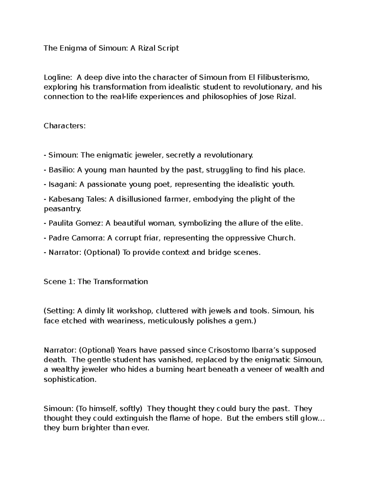 Iskrip Ni Simoun - The Enigma of Simoun: A Rizal Script Logline: A deep ...