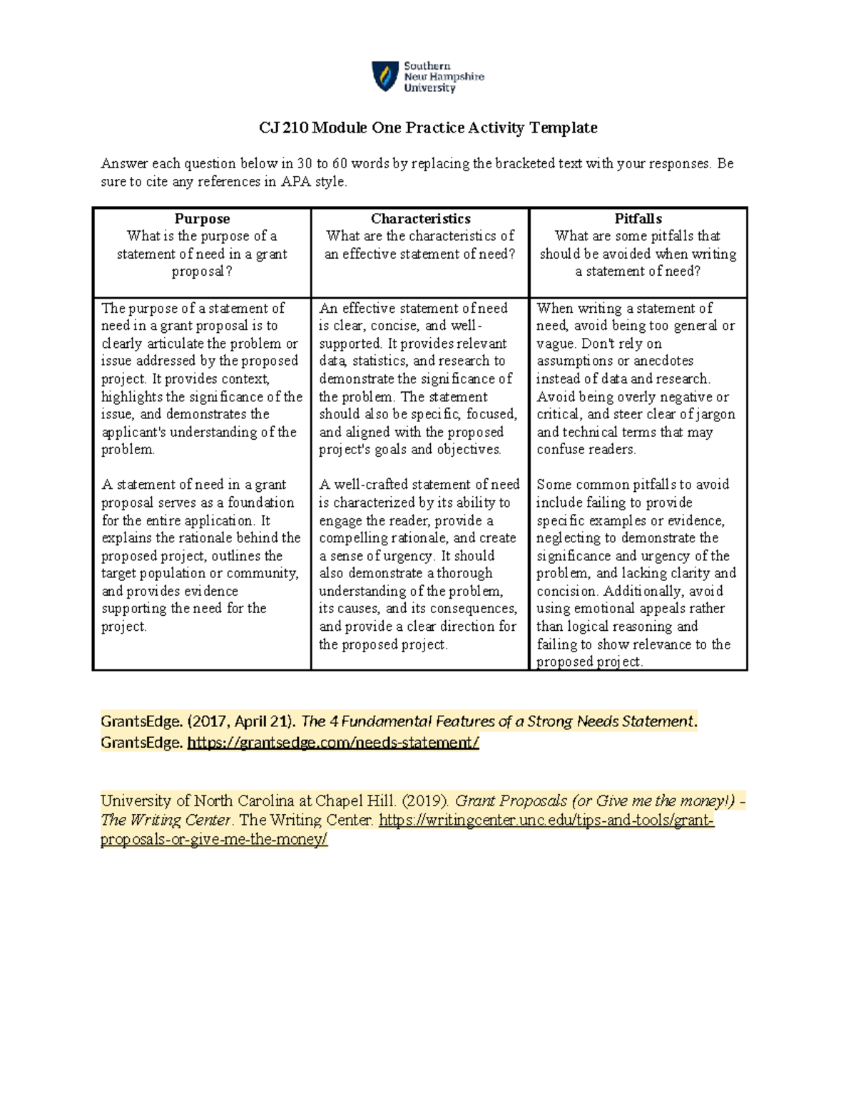 CJ 210 Module One Practice Activity Template - CJ 210 Module One ...