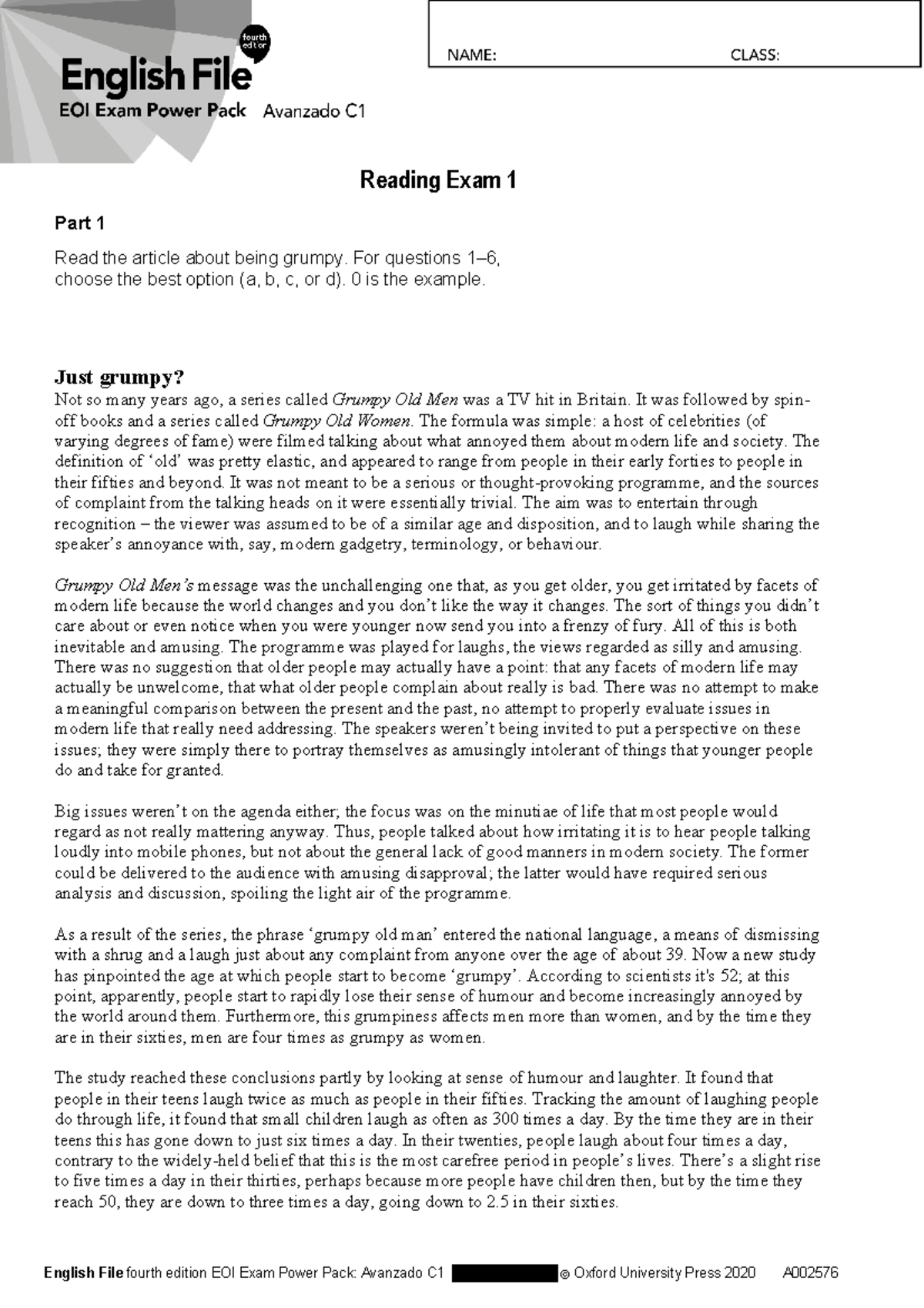 Reading Exam 1: Key Insights and Analysis - Studocu