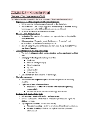 COMM 226 - Concordia - Business Technology Management - Studocu