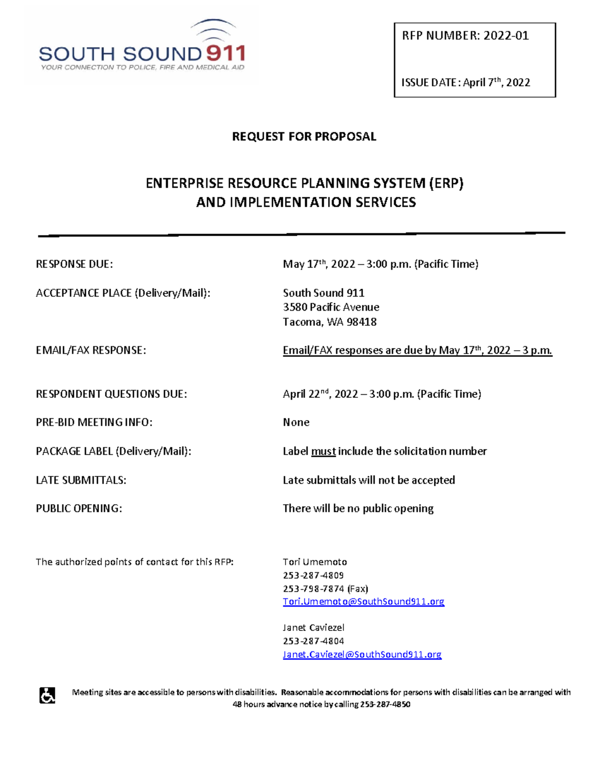 RFP 2022-01: ERP System Selection & Implementation Proposal - Studocu