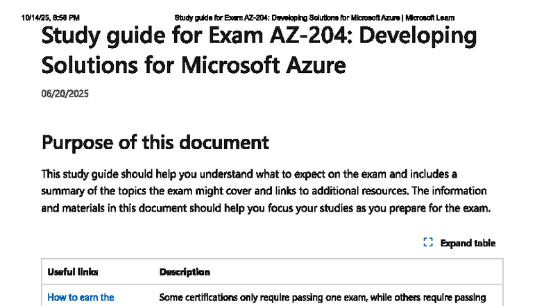 AZ-204 Study Guide: Developing Solutions for Microsoft Azure Exam - Studocu