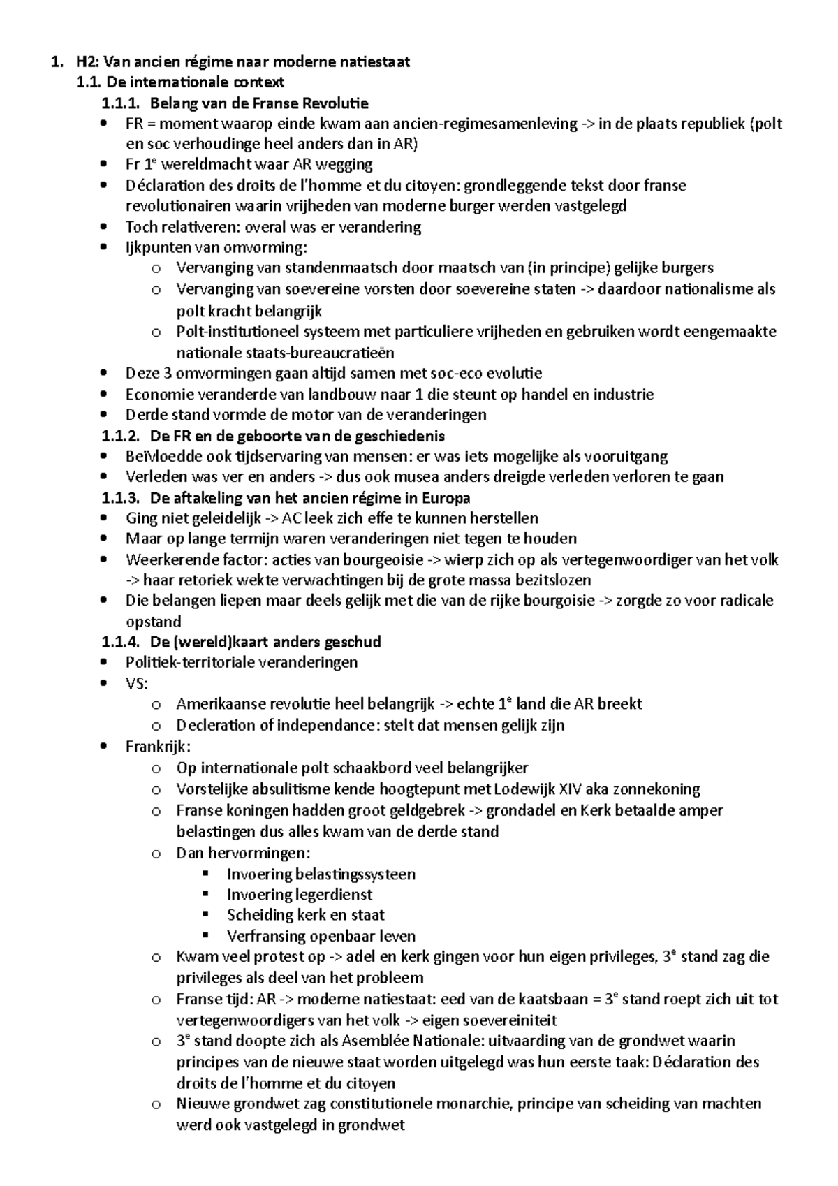 H2 - Duidelijke inhoudstafel met inhoud boek + dia's en les - H2: Van ...