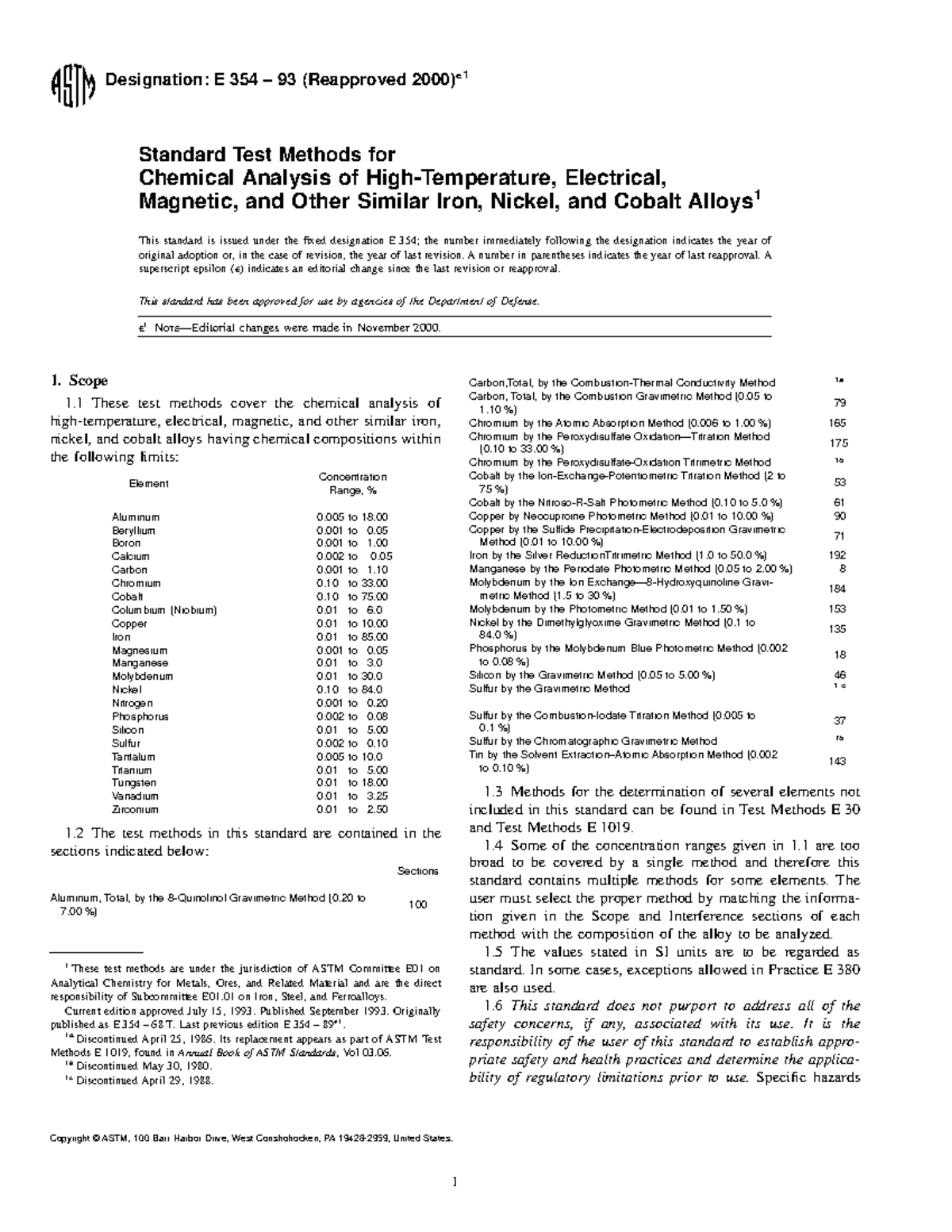 ASTM E354 - Norma ASTM E354 - Designation: E 354 – 93 (Reapproved 2000 ...