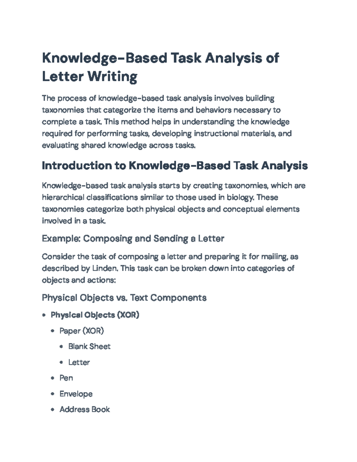 Knowledge-Based Task Analysis in Letter Writing: A Comprehensive Guide ...