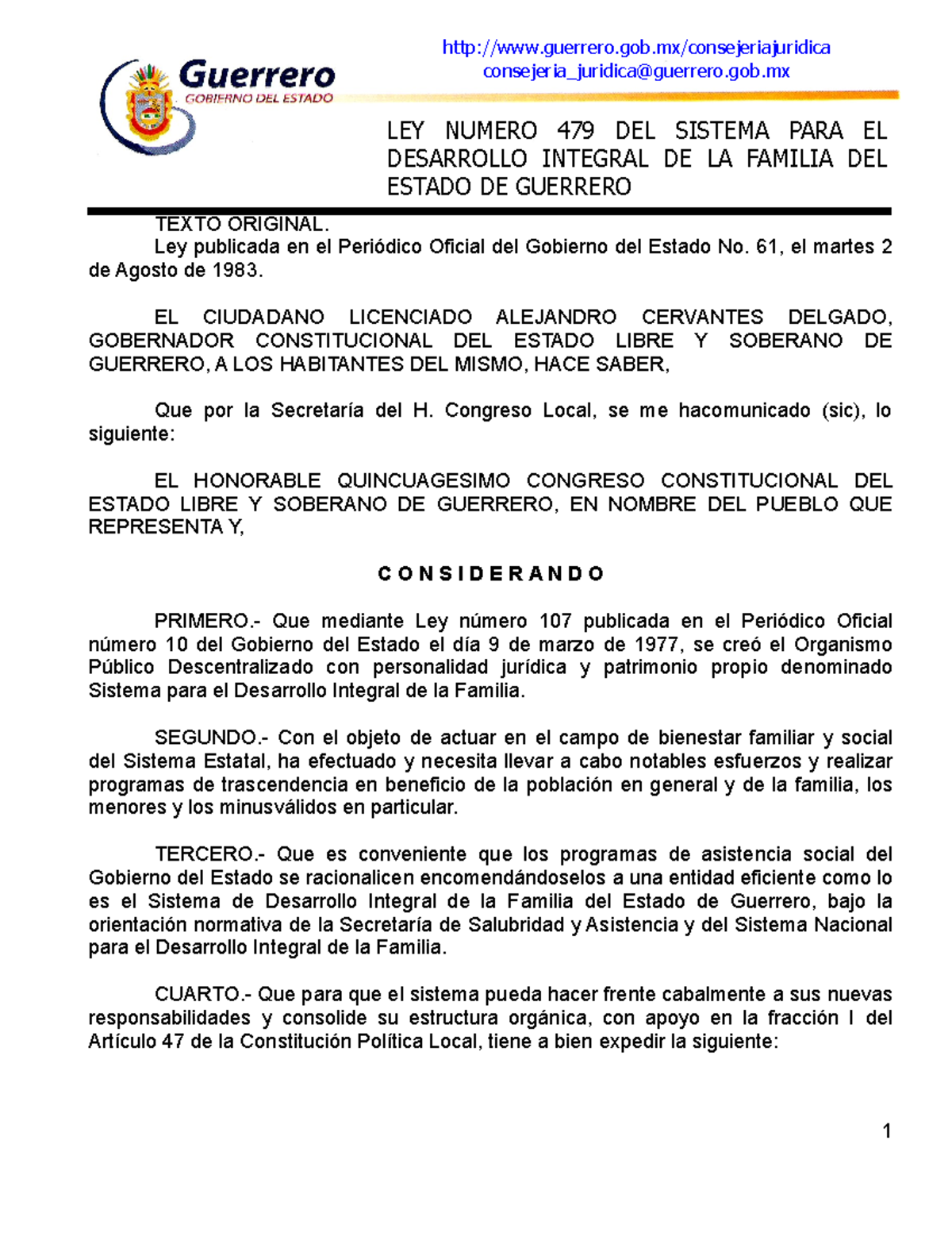 Ley 479: Sistema para el Desarrollo Integral de la Familia en Guerrero ...